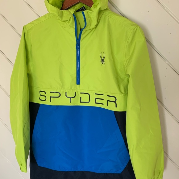 Spyder | Jackets & Coats | Spyder Neon Green And Blue Pullover | Poshmark
